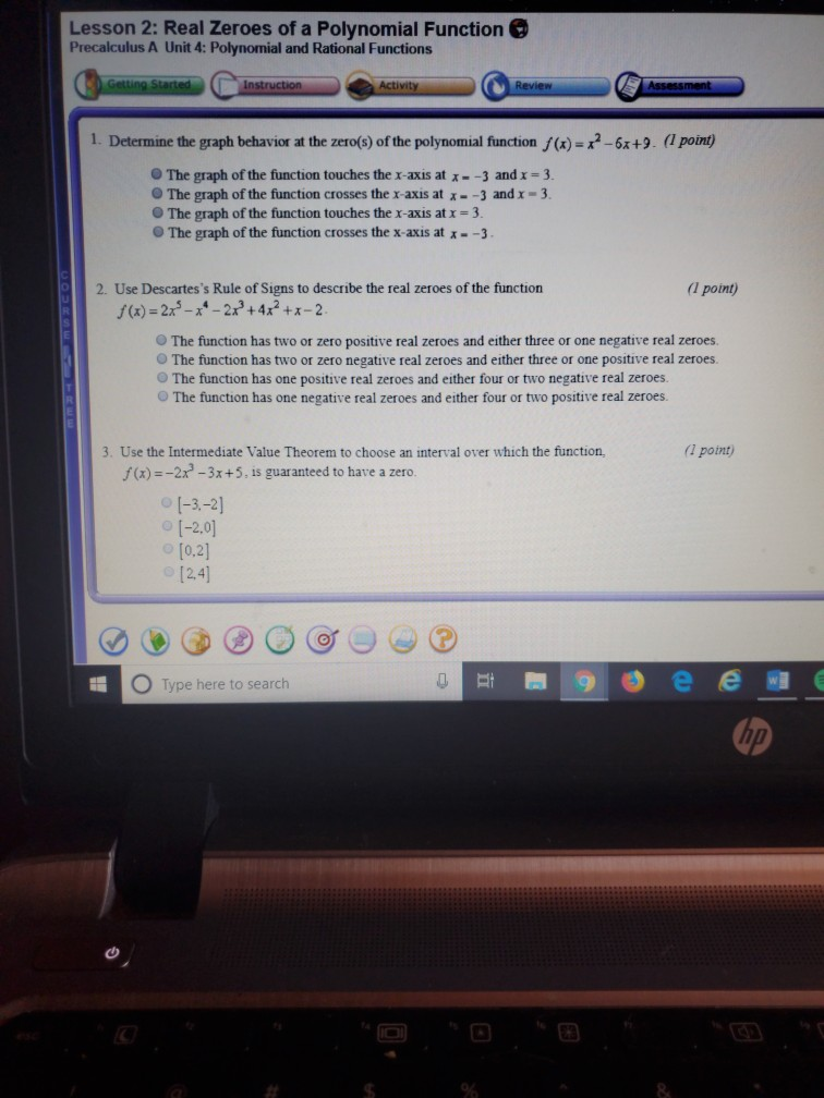 Solved Lesson 2 Real Zeroes Of A Polynomial Function