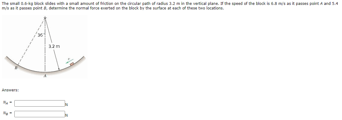 Solved The small 0.6-kg block slides with a small amount of | Chegg.com