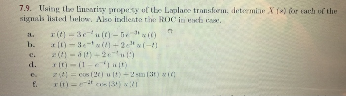 Solved Using the linearity property of the Laplace | Chegg.com