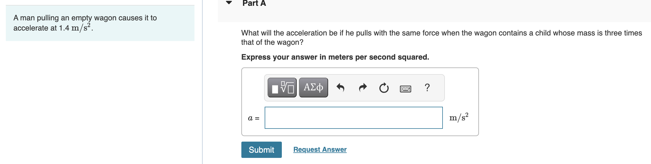 Solved A man pulling an empty wagon causes it to accelerate | Chegg.com