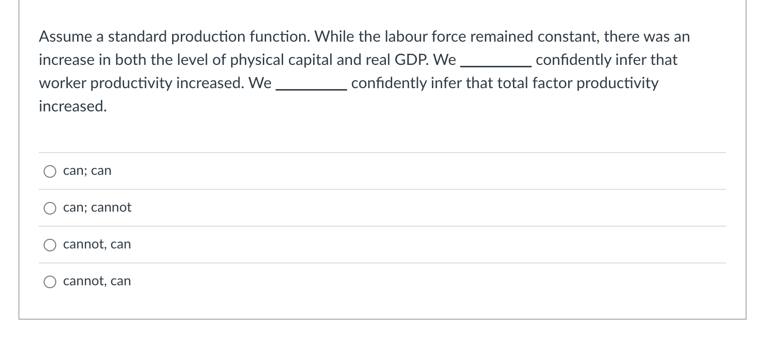 Solved Assume a standard production function. While the | Chegg.com
