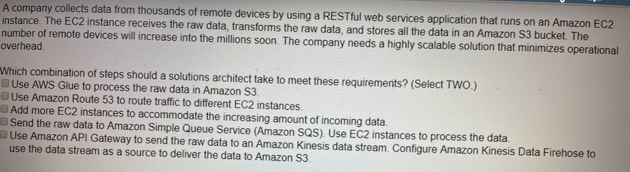 Solved A company collects data from thousands of remote | Chegg.com Solved A company collects data from thousands of remote | Chegg.com