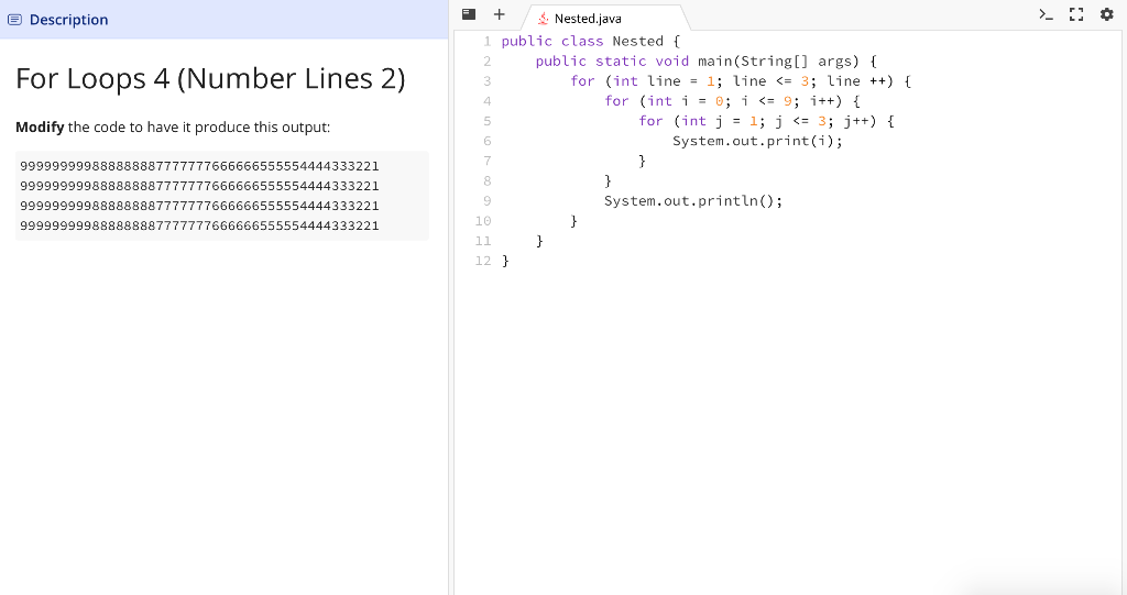 Solved Description Σ. Ε: α For Loops 4 (Number Lines 2) 4 | Chegg.com