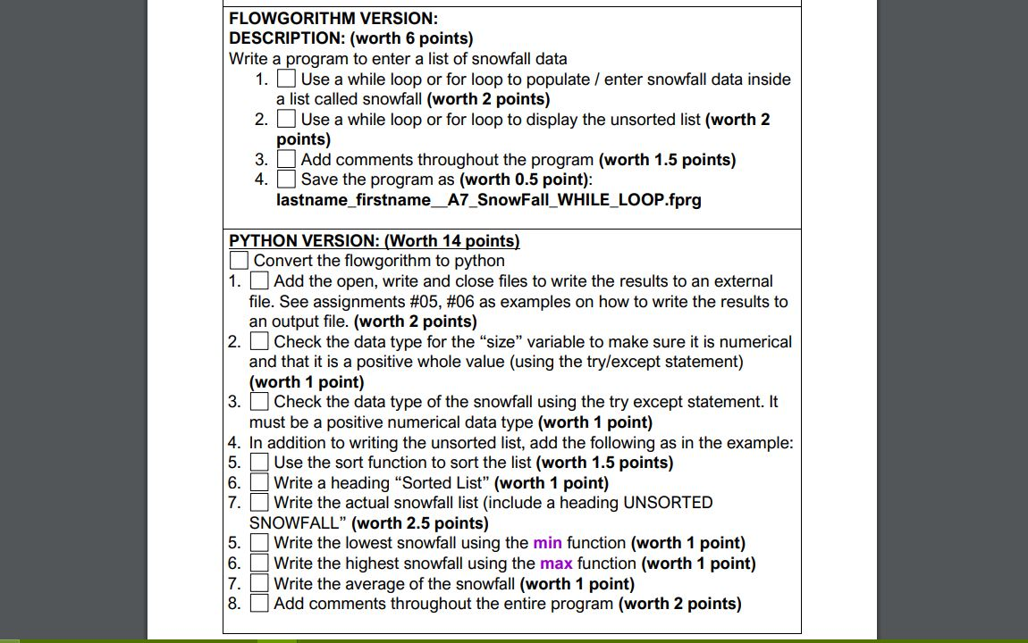 FLOWGORITHM VERSION: DESCRIPTION: (worth 6 points) | Chegg.com