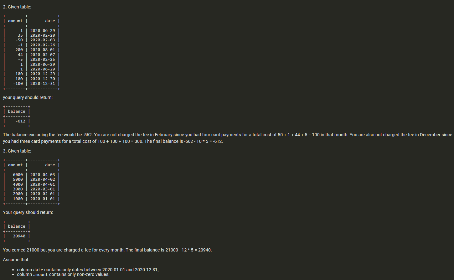 Solved You are given a history of your bank account | Chegg.com