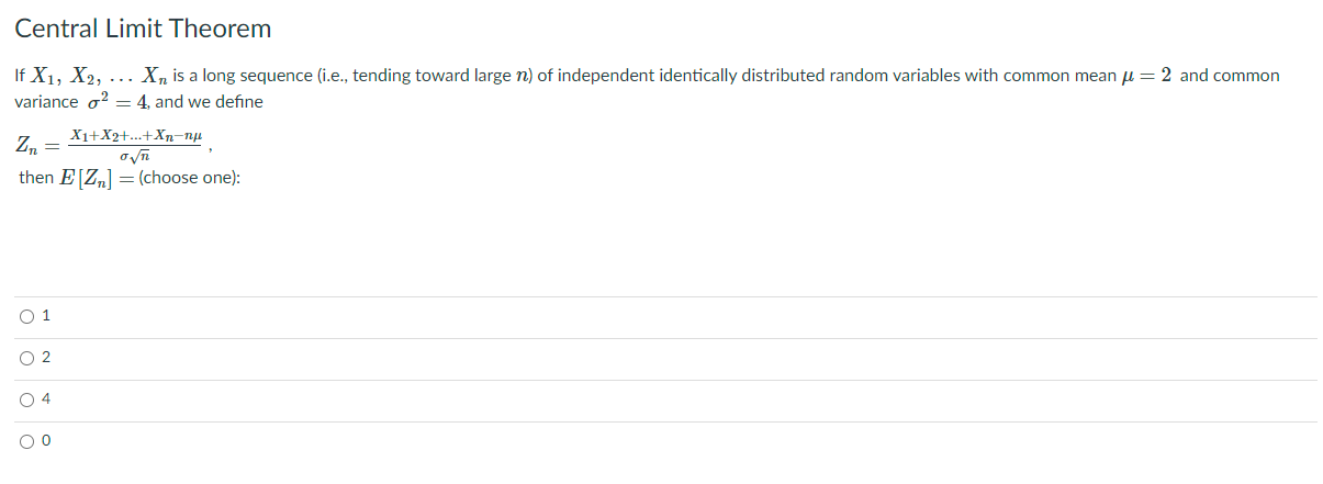 Solved Central Limit Theorem If X1, X2, ... Xis a long | Chegg.com
