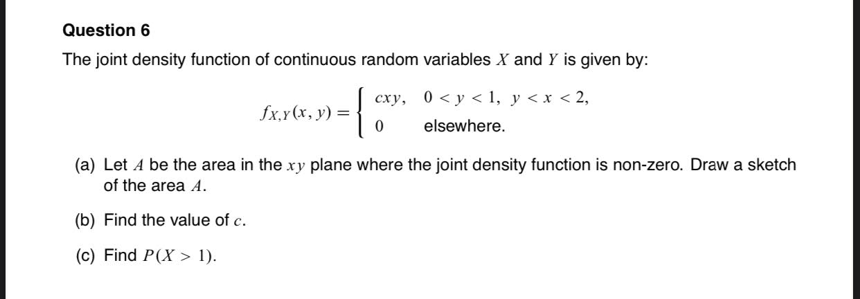 The Joint Density Function Of Continuous Random 