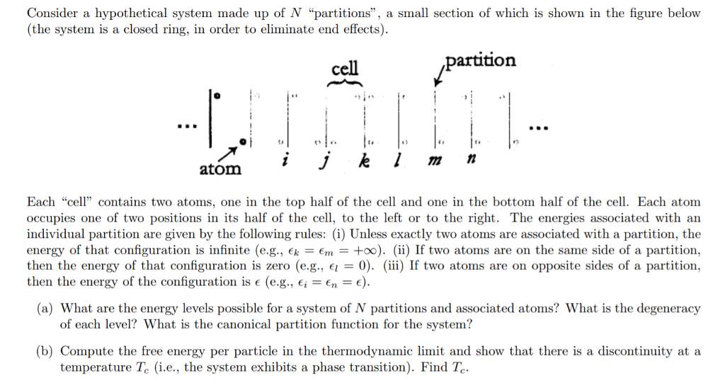Solved Consider a hypothetical system made up of N | Chegg.com