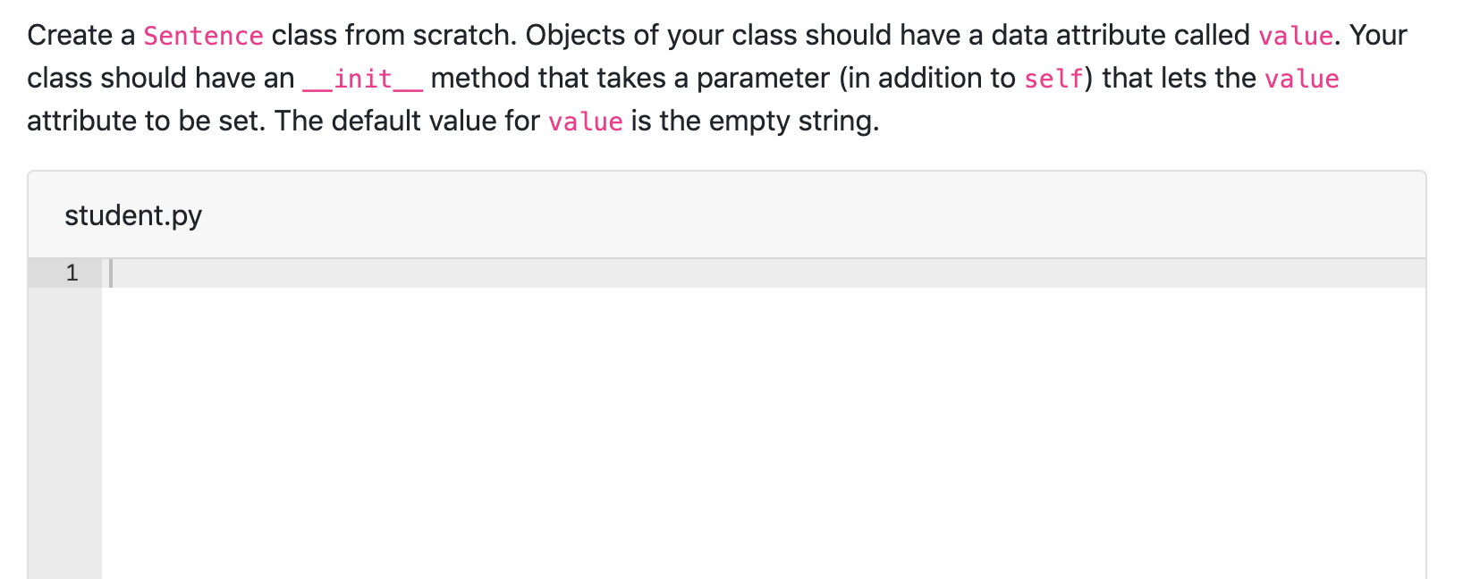 Solved Create A Sentence Class From Scratch Objects Of Your