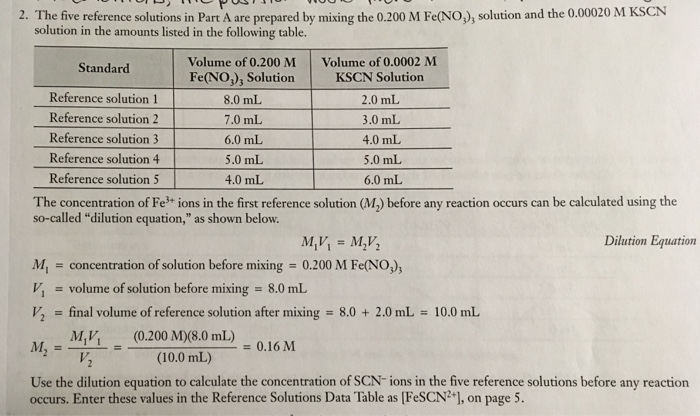 Solved 2. The five reference solutions in Part A are | Chegg.com