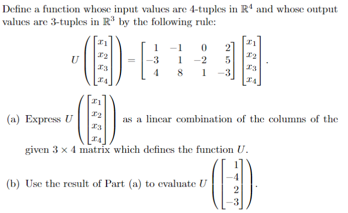Solved Define a function whose input values are 4-tuples in | Chegg.com