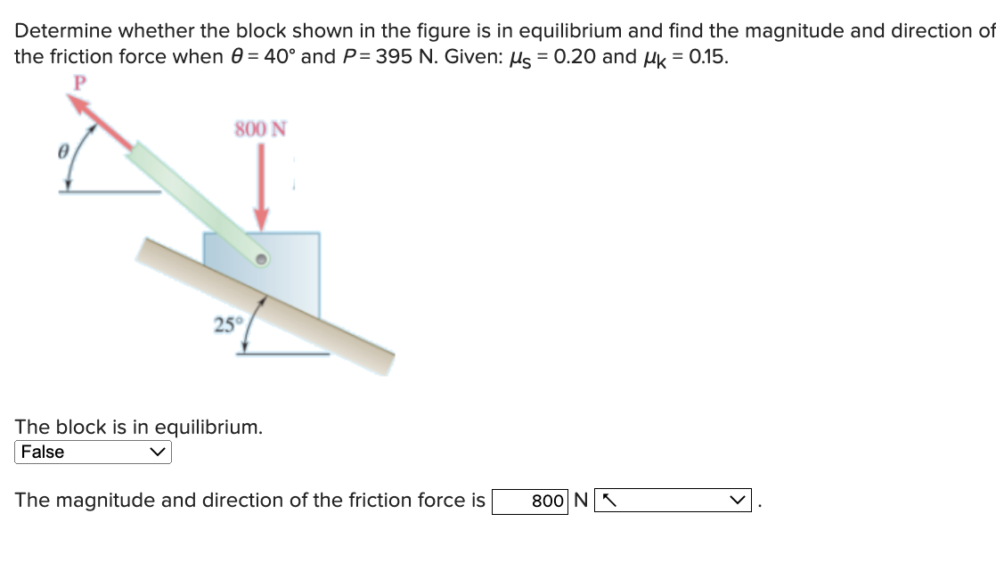 Solved Determine whether the block shown in the figure is in | Chegg.com