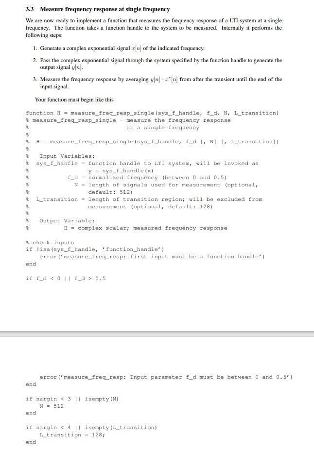 3.3 Measure frequency response at single frequency We | Chegg.com