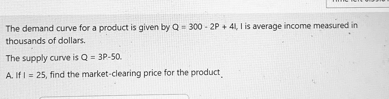 Solved The demand curve for a product is given by | Chegg.com