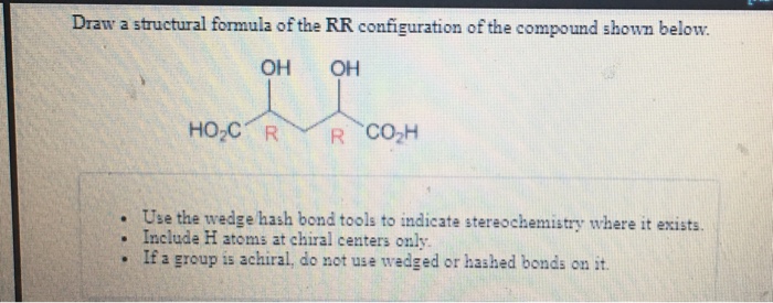 Solved Draw a structural formula of the RR configuration of | Chegg.com
