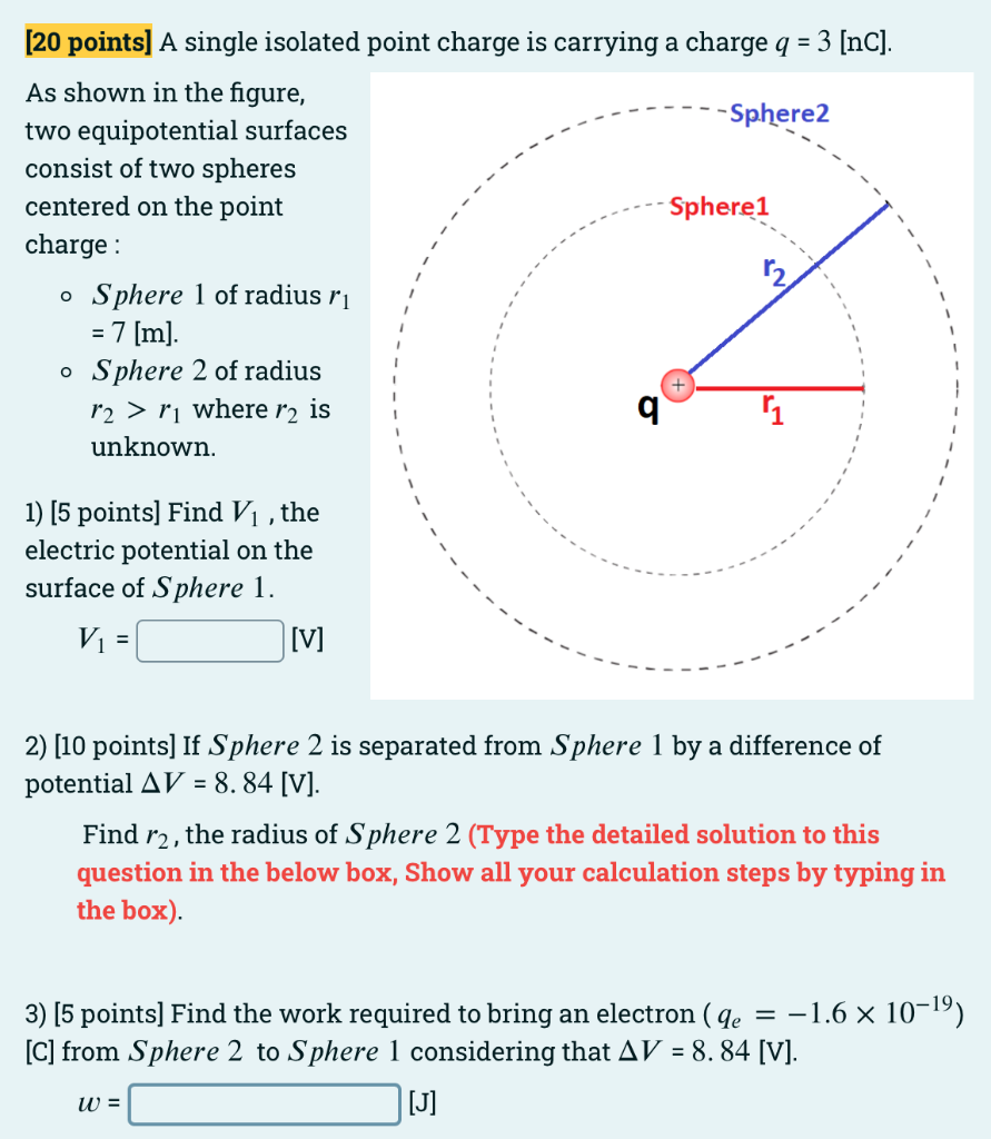 Solved [20 points] A single isolated point charge is | Chegg.com