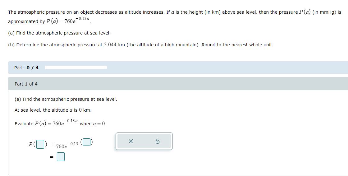 Solved The atmospheric pressure on an object decreases as | Chegg.com