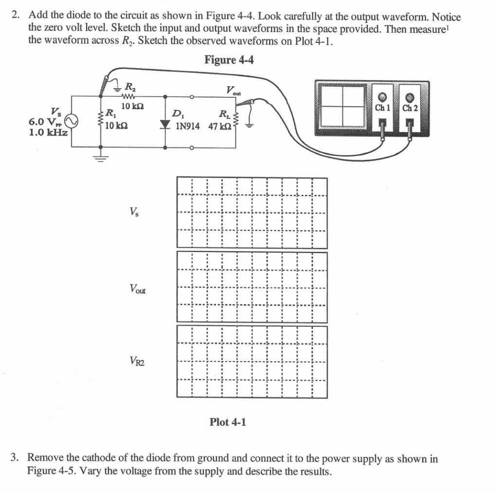 Solved Materials Needed: Resistors: two 10kΩ, one 47kΩ Two | Chegg.com