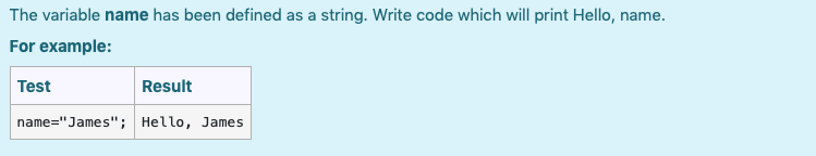 Solved The variable name has been defined as a string. Write | Chegg.com