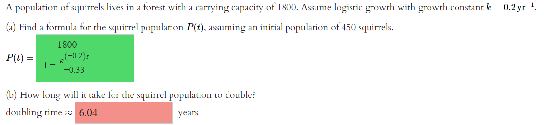 Solved a A population of squirrels lives in a forest with a | Chegg.com