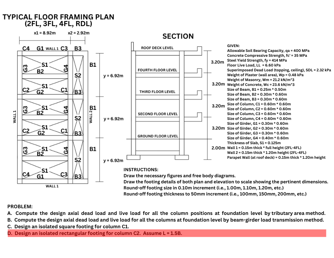 Solved TYPICAL FLOOR FRAMING PLAN (2FI. SFI AFI RDI) wable | Chegg.com