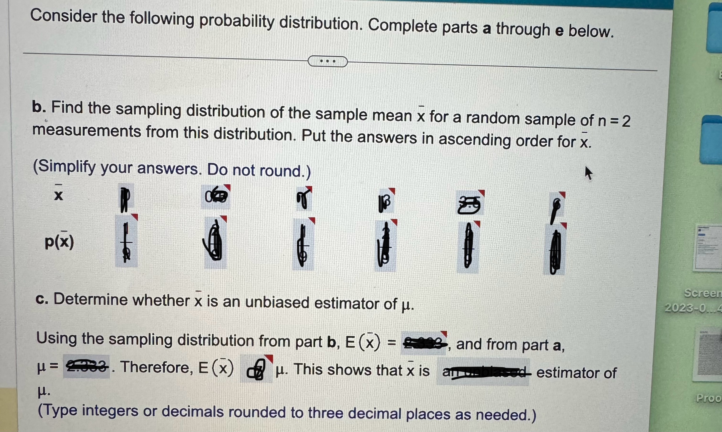 Solved Consider the following probability distribution. | Chegg.com