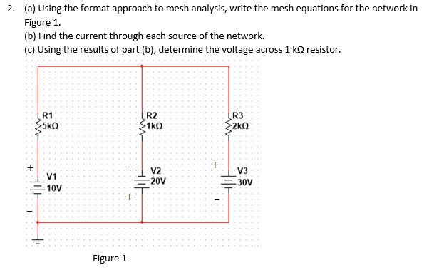 Solved 2. (a) Using the format approach to mesh analysis, | Chegg.com