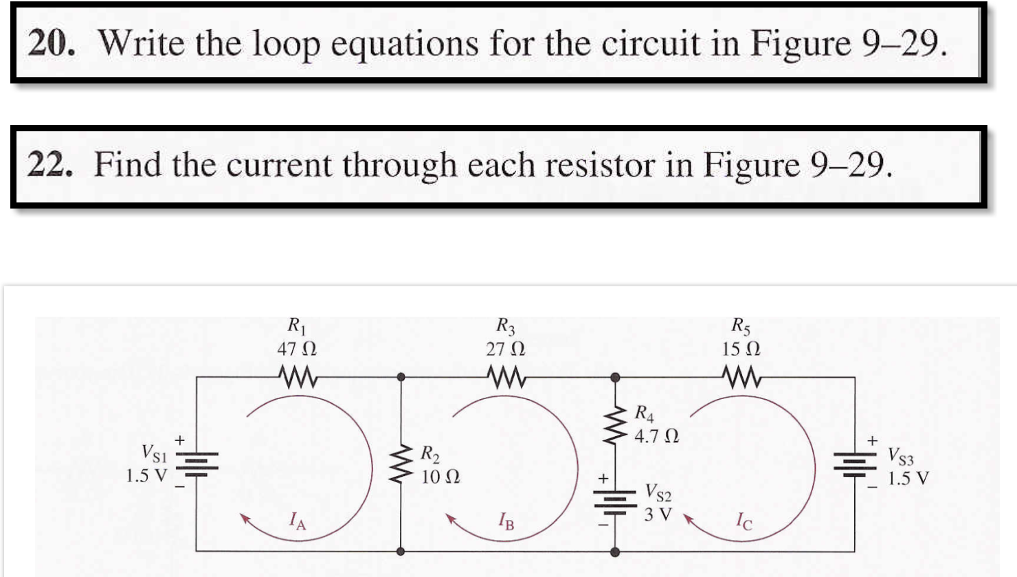 Solved Write the loop equations for the circuit in Figure | Chegg.com