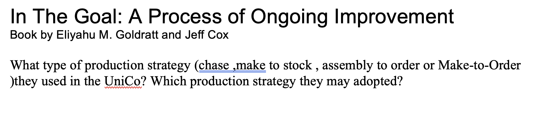 Solved In The Goal: A Process of Ongoing Improvement Book by | Chegg.com