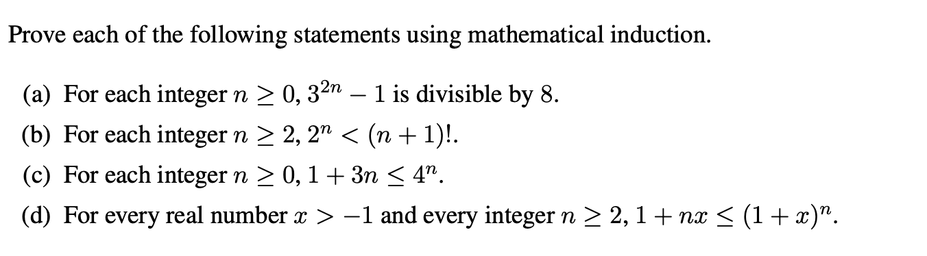Solved Prove each of the following statements using | Chegg.com