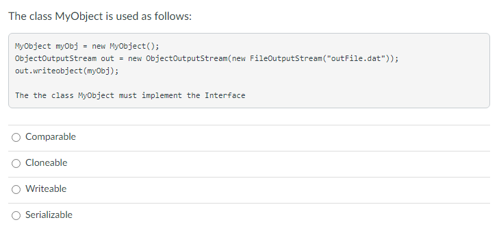 Solved The class MyObject is used as follows: MyObject myobj | Chegg.com