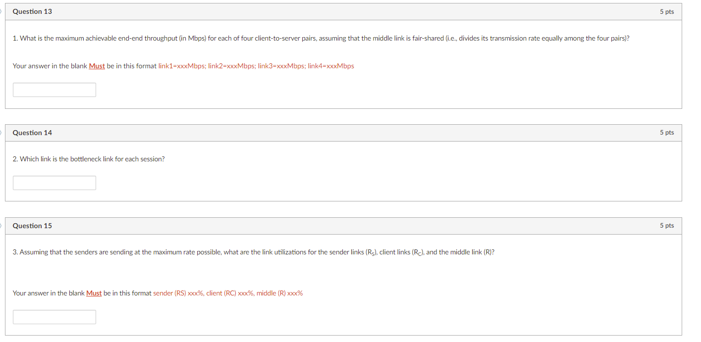 Solved 3) End to end throughput and bottleneck links | Chegg.com