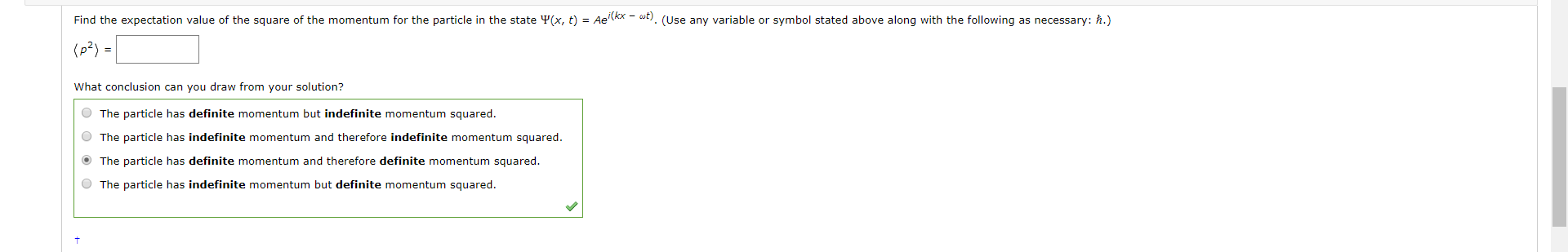 Solved Find The Expectation Value Of The Square Of The