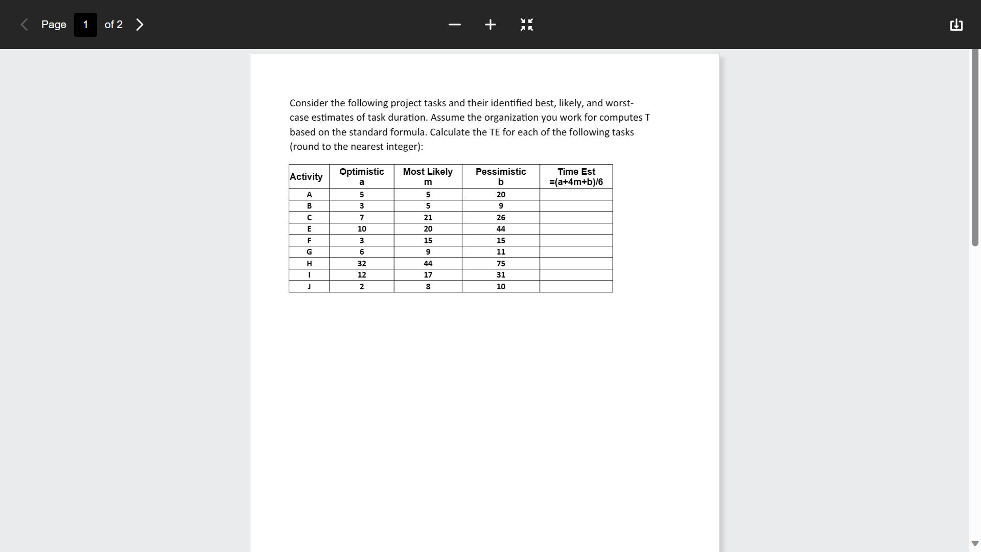Solved Consider the following project tasks and their | Chegg.com