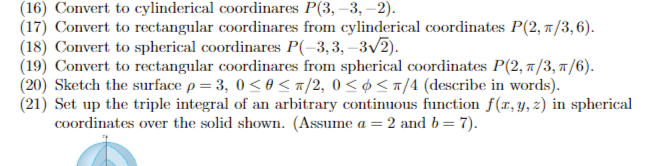 Solved (16) Convert to cylinderical coordinares P(3,−3,−2). | Chegg.com Solved (16) Convert to cylinderical coordinares P(3,−3,−2). | Chegg.com