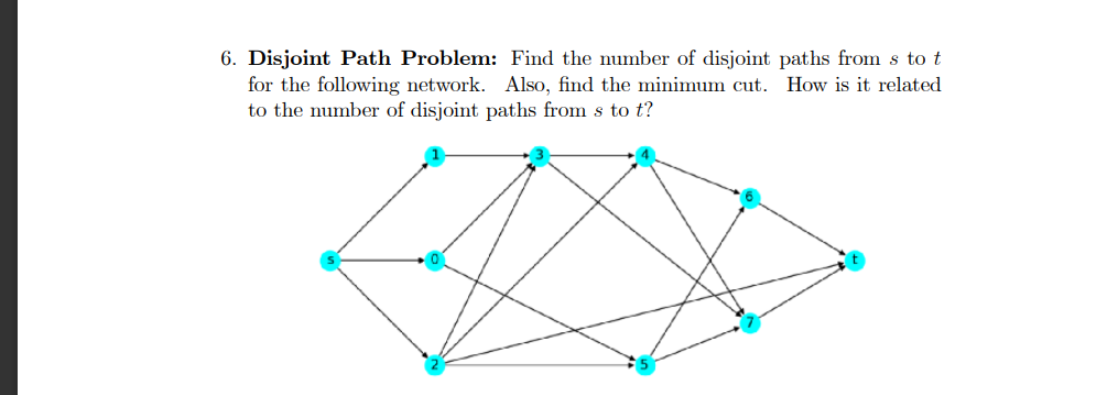 Solved Disjoint Path Problem: Find the number of disjoint | Chegg.com
