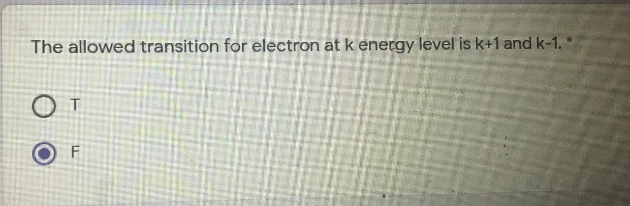 Solved The allowed transition for electron at k energy level | Chegg.com