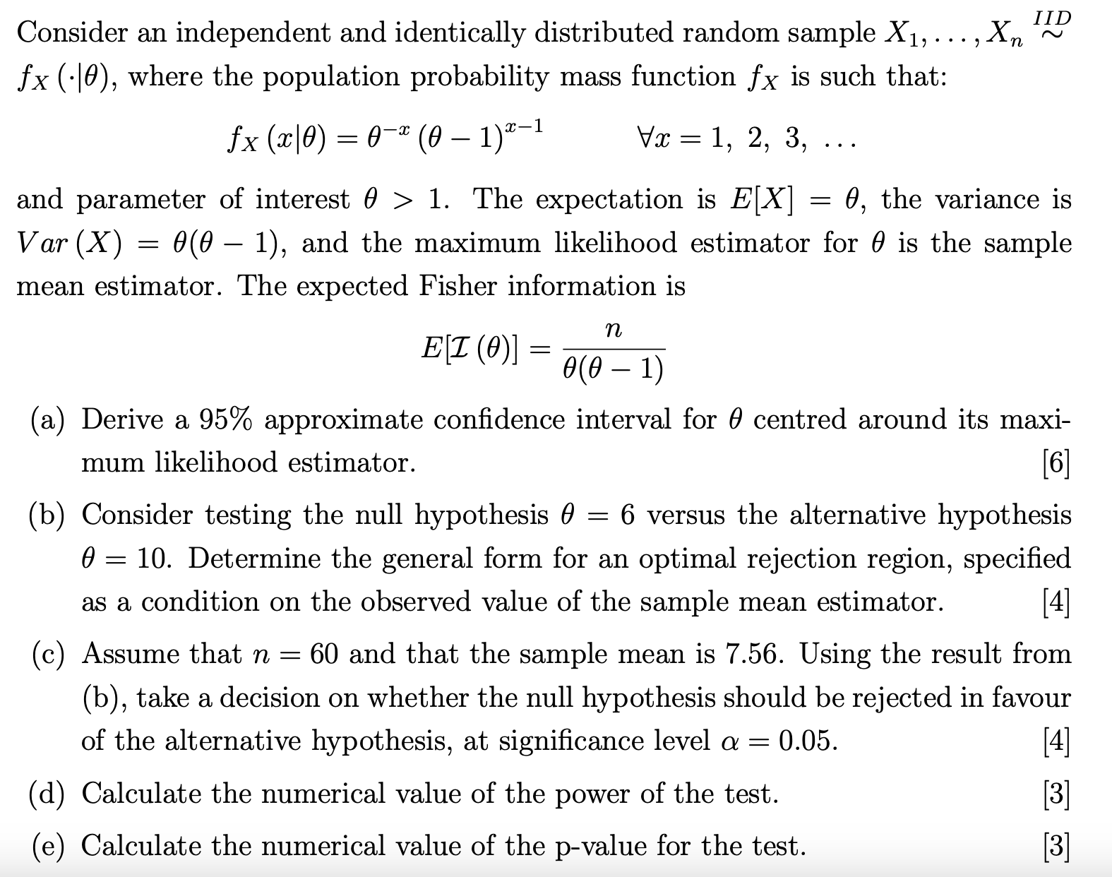 Solved Consider an independent and identically distributed | Chegg.com