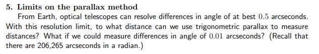 Solved Limits on the parallax methodFrom Earth, optical | Chegg.com