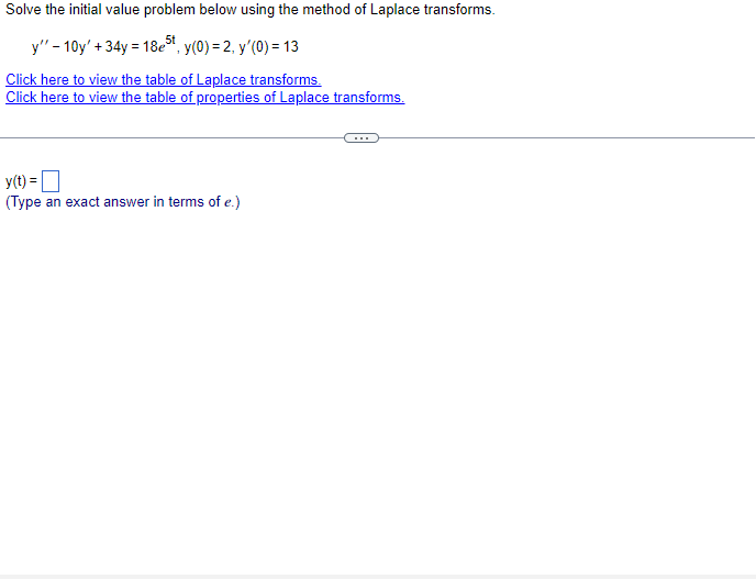 Solved Solve the initial value problem below using the | Chegg.com