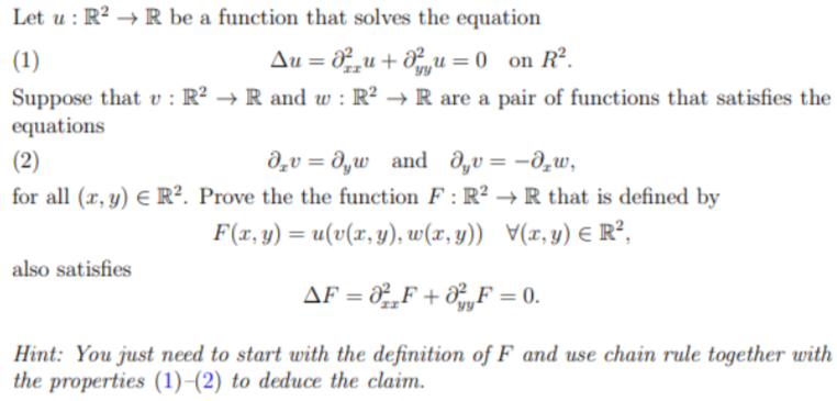 Solved Pyy Let u: R2 → R be a function that solves the | Chegg.com