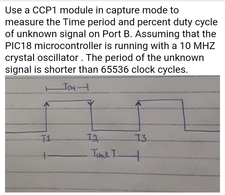 Use a CCP1 module in capture mode to measure the Time | Chegg.com