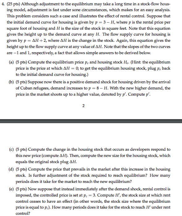 Solved 4. (25 pts) Although adjustment to the equilibrium | Chegg.com