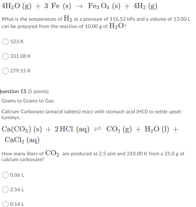 Solved 4H20 (g) + 3 Fe (s) + Fez 04 (s) + 4H2 (g) What is | Chegg.com