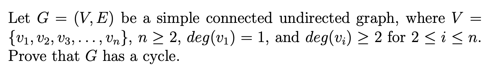 Solved Let G=(V,E) be a simple connected undirected graph, | Chegg.com