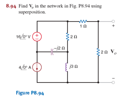 Solved 8.94 Find V, in the network in Fig. P8.94 using | Chegg.com