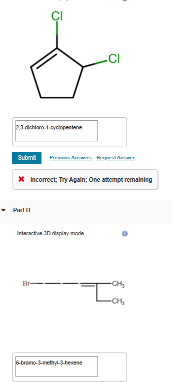 Solved Provide an acceptable name for the following | Chegg.com
