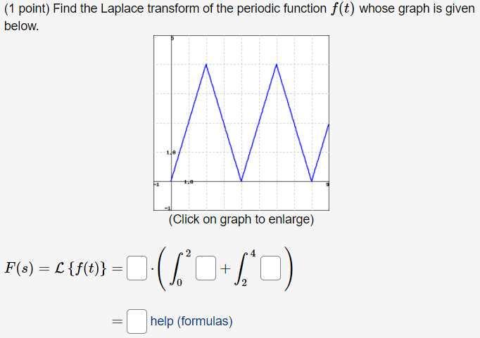 Solved (1 point) Find the Laplace transform of the periodic | Chegg.com