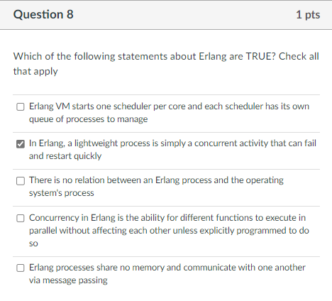 Solved Which of the following statements about Erlang are | Chegg.com