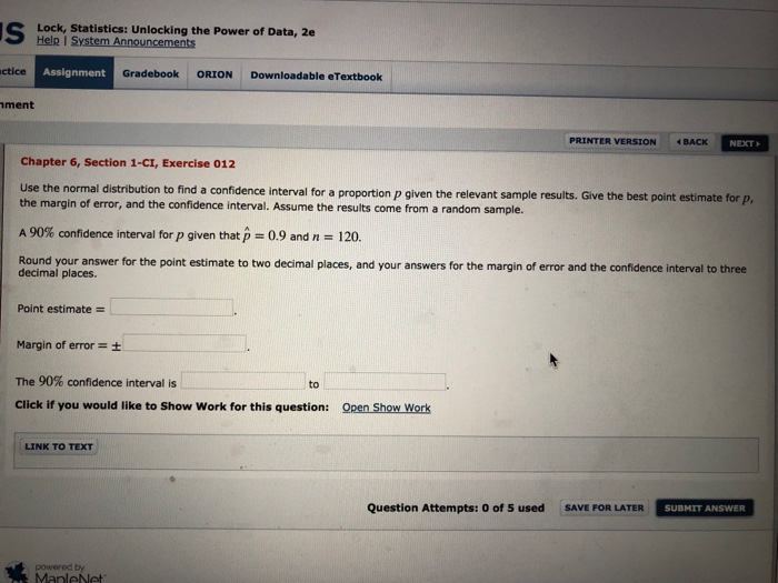 Solved Lock, Statistics: Unlocking the Power of Data, 2e | Chegg.com